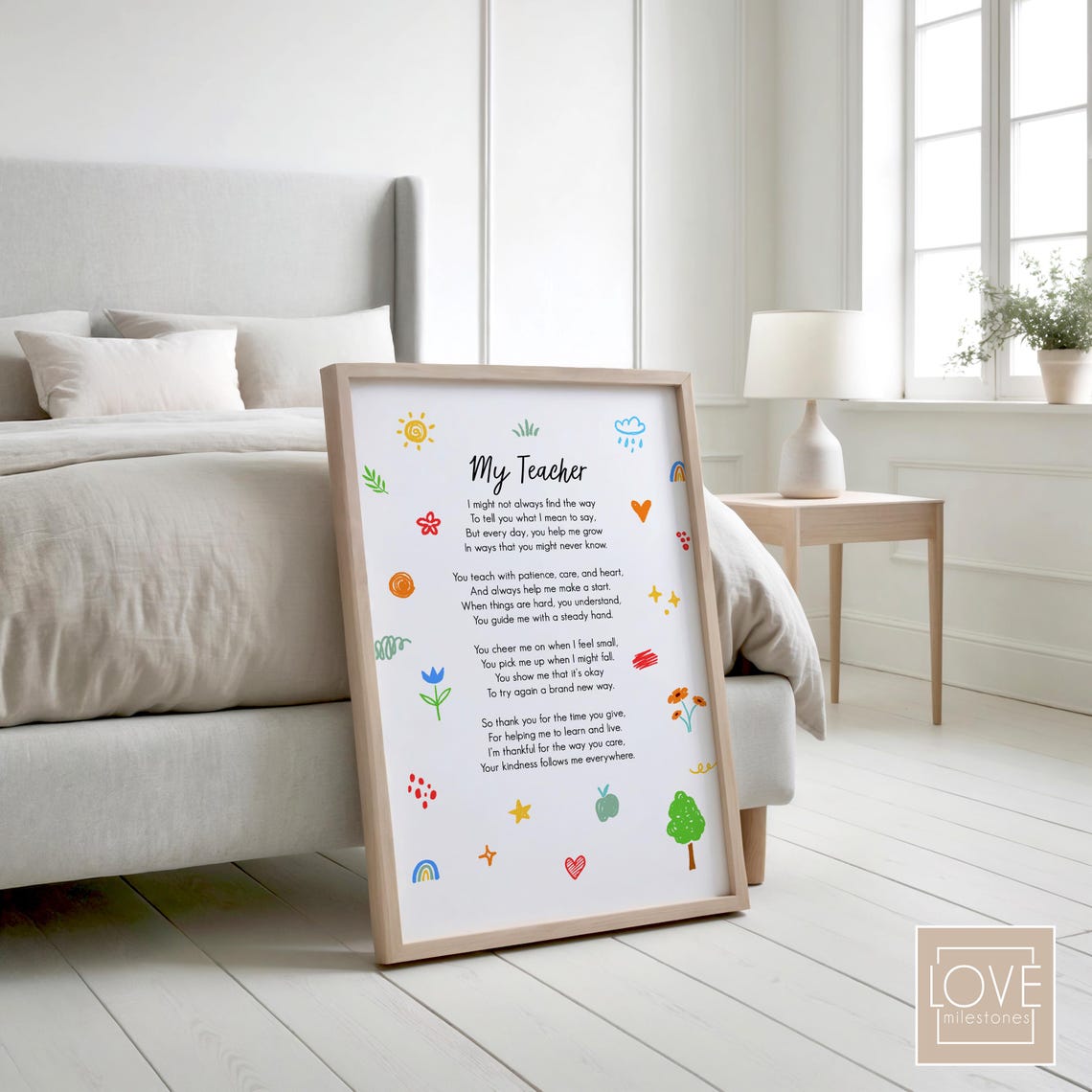 Teacher Poem Printable Art, Thank You Gift for Child's Teacher ...