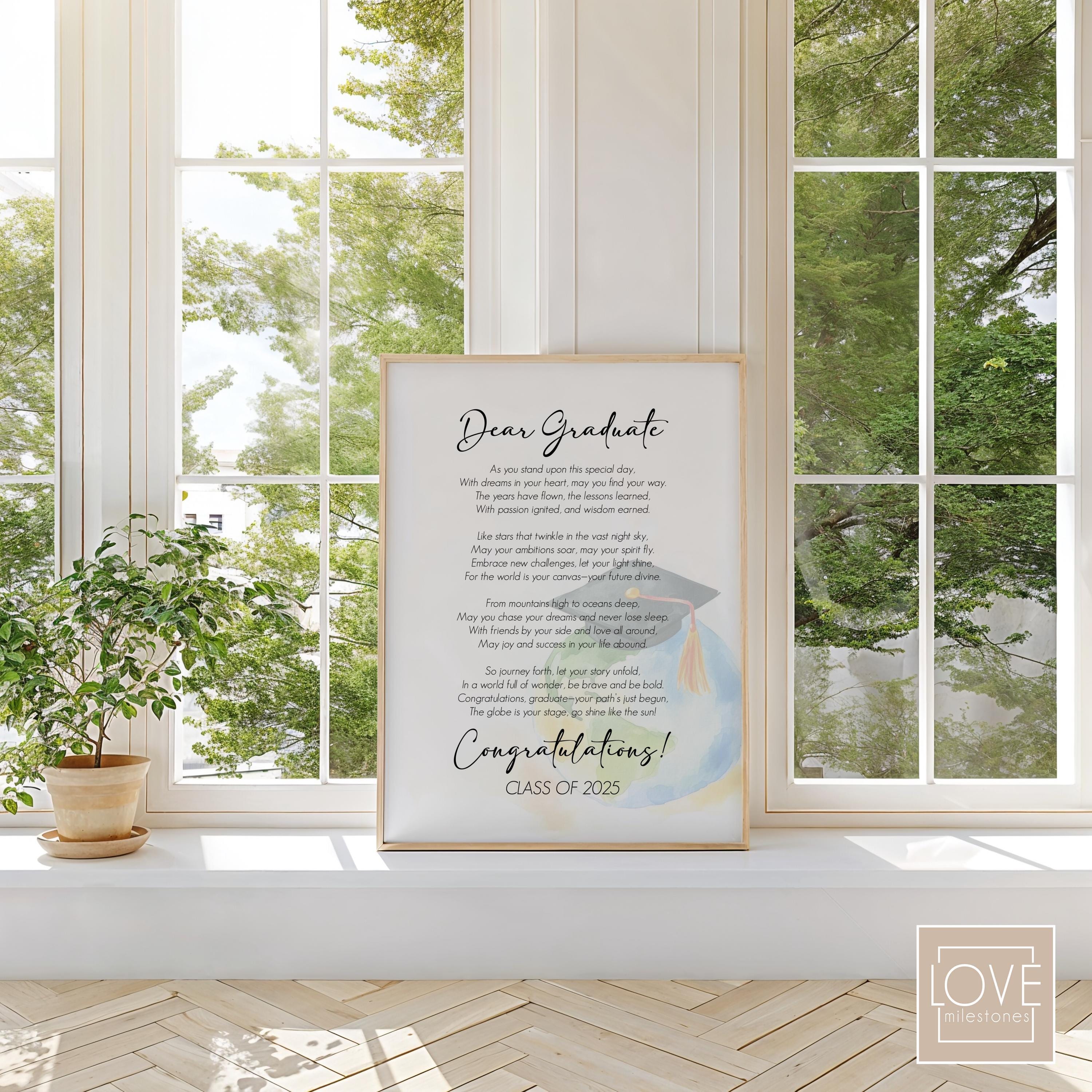 Graduation Poem Printable Art, Gift for 2025 Graduate, College, High ...