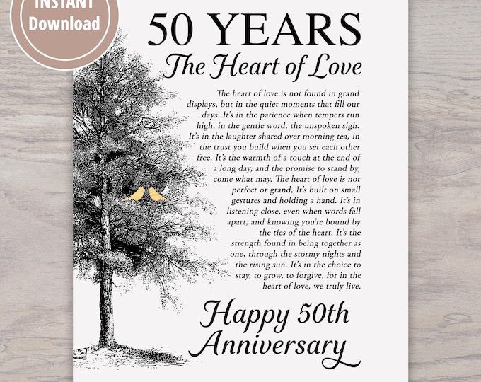 60th Anniversary Poem Printable Art, INSTANT DOWNLOAD Gift for Couple ...