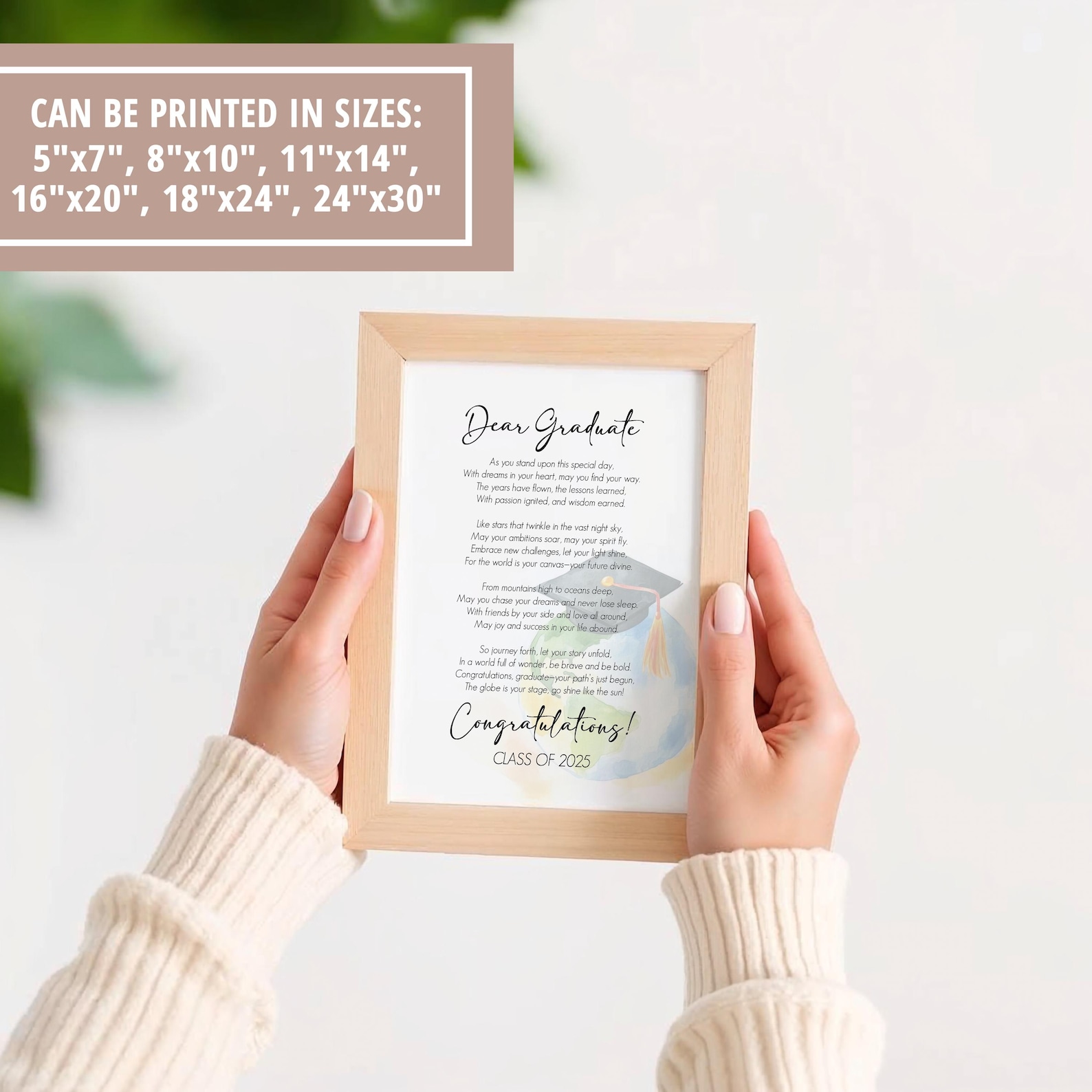 Graduation Poem Printable Art, Gift for 2025 Graduate, College, High ...