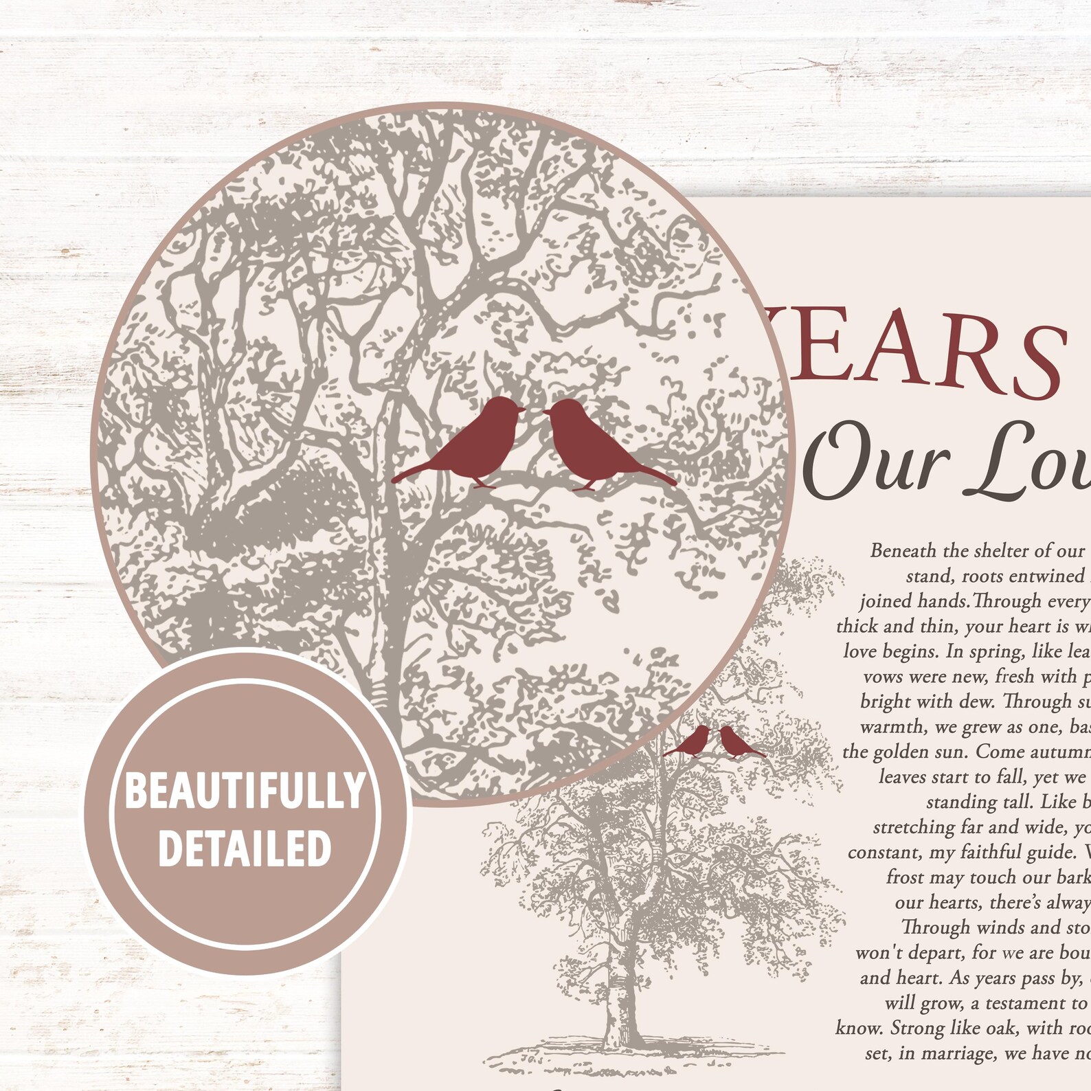 Printable Poem for 40th Anniversary, INSTANT DOWNLOAD, Tree Wall Art ...
