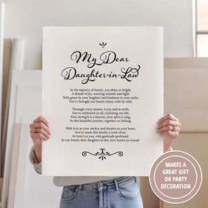 Daughter-in-law Poem PRINTABLE Poetry, Gift for Daughters in Law ...