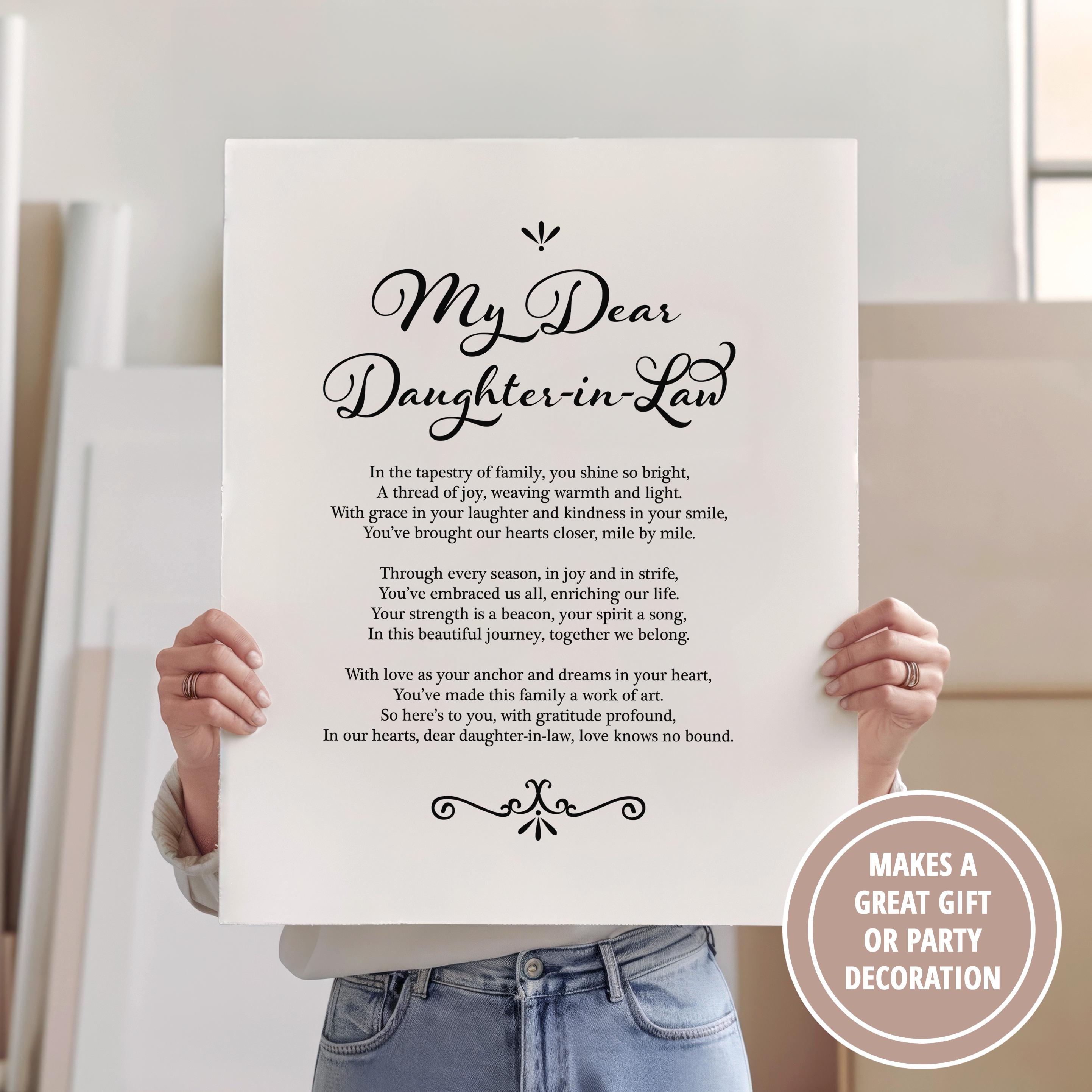 Daughter-in-law Poem PRINTABLE Poetry, Gift for Daughters in Law ...