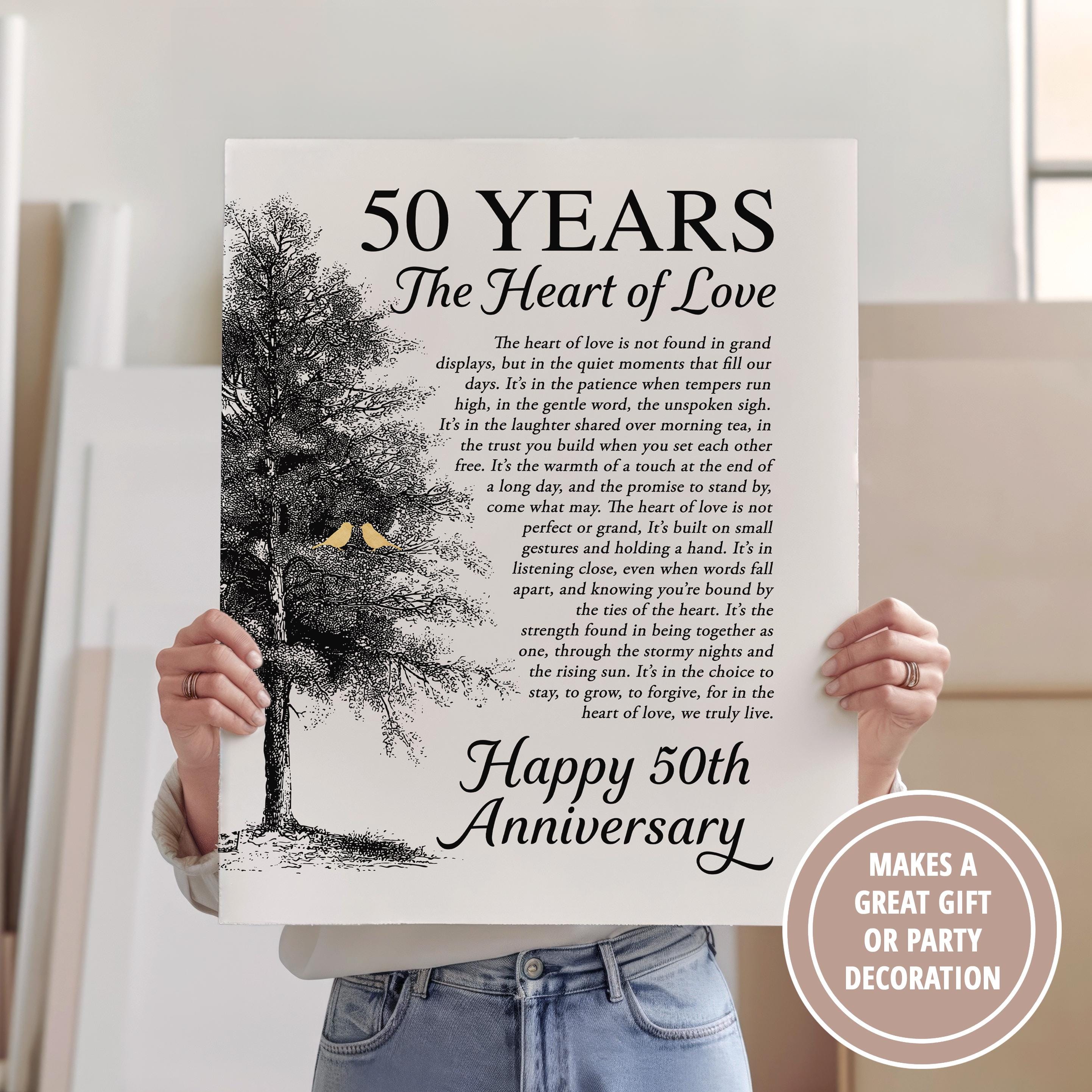 50th Anniversary Poetry Printable, the Heart of Love Poem About 50 ...