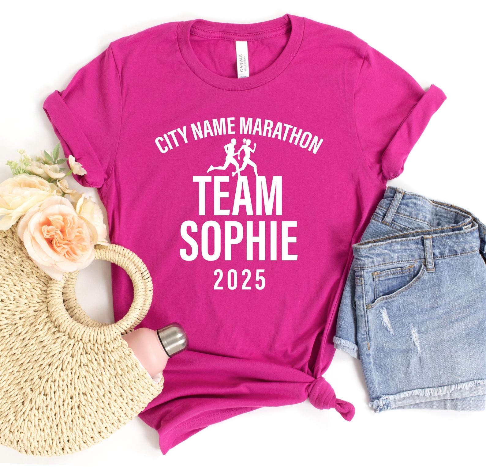Custom Marathon Support Crew T-shirt: Family Matching Runner's Race ...