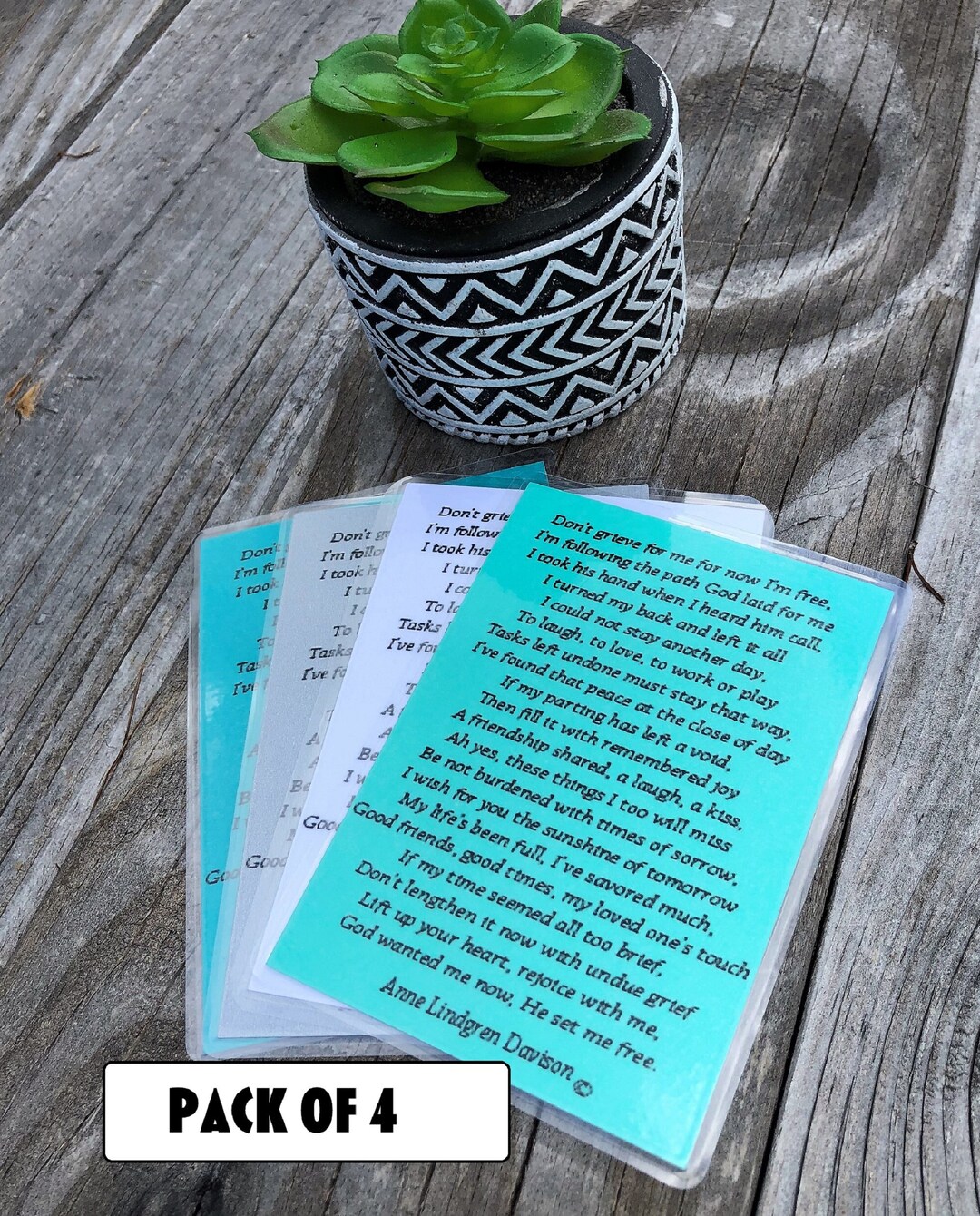 Pack of 4 i'm Free Poem Cards Free Shipping - Etsy