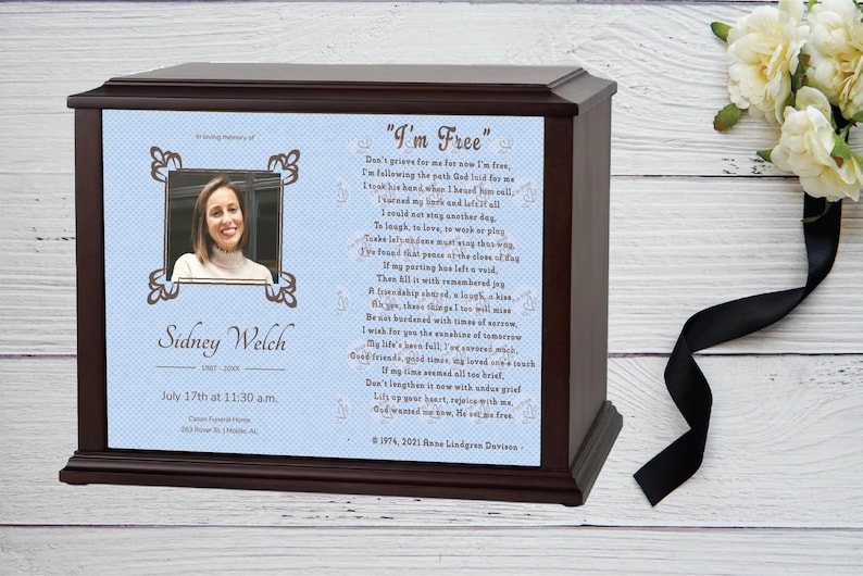 I'M FREE Poem DIGITAL Download File - Original - Grieving, Condolences ...