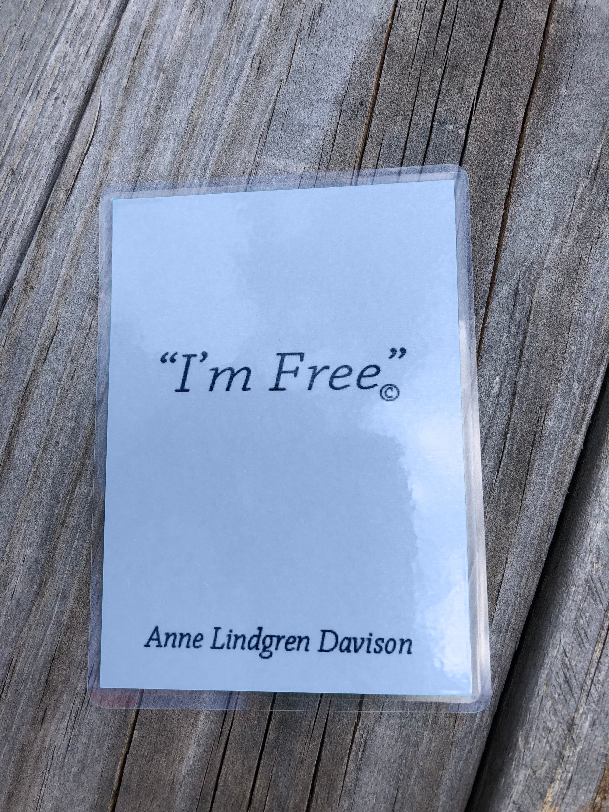 Pack of 4 i'm Free Poem Cards Free Shipping - Etsy