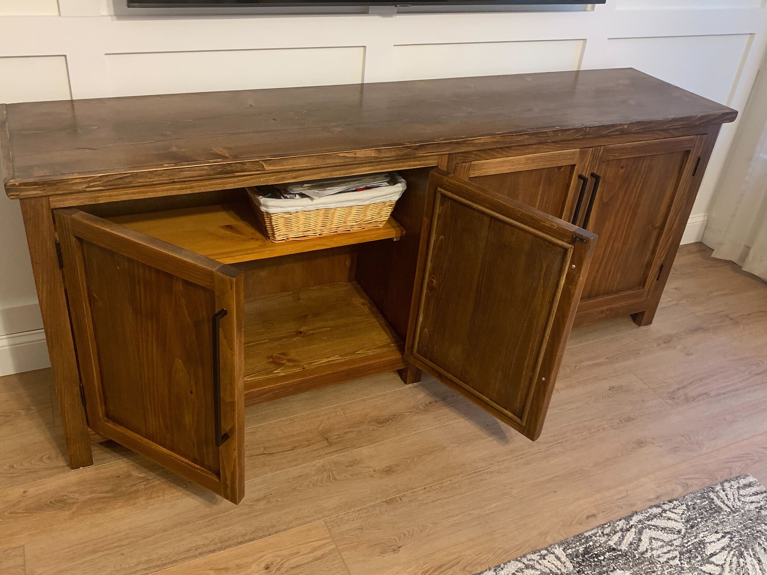 Custom Made Pine Media Console With Storage Space - Etsy