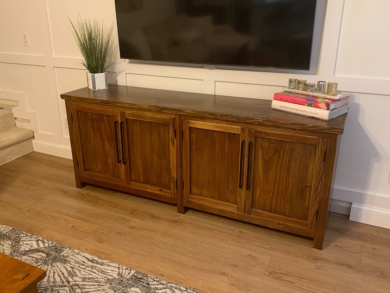 Custom Made Pine Media Console With Storage Space - Etsy