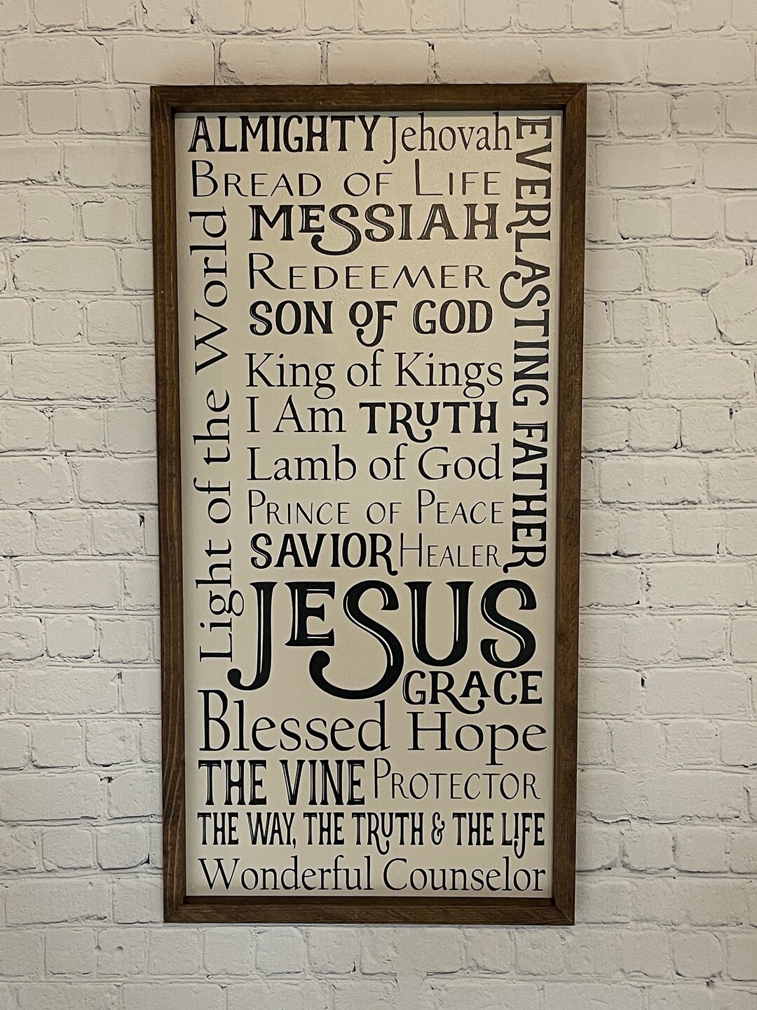 Christian Wall Decor Names of Jesus Faith Wall Art Christian Wall Art ...