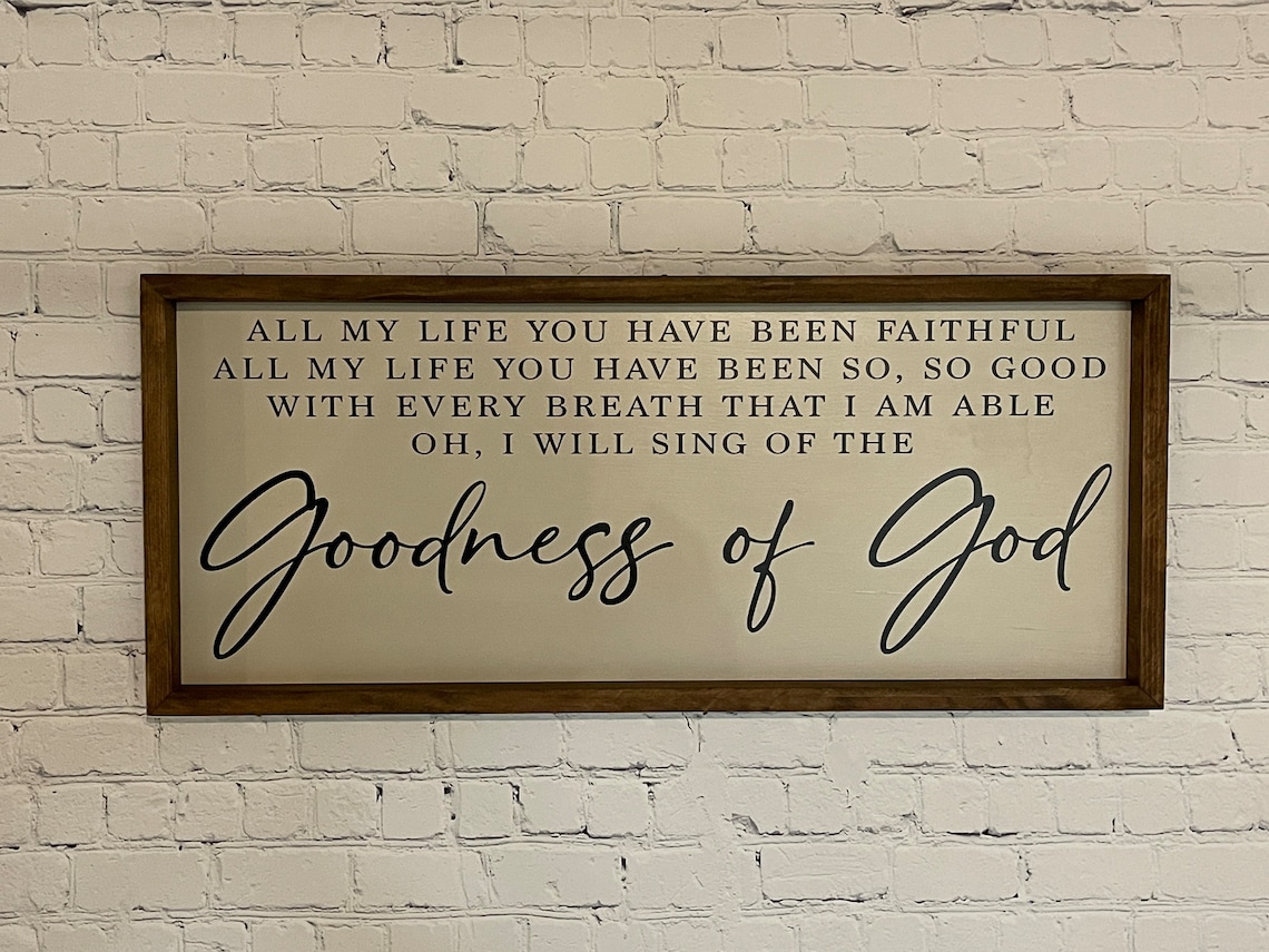 Christian Wall Decor Goodness of God Song Sign Song Lyrics - Etsy