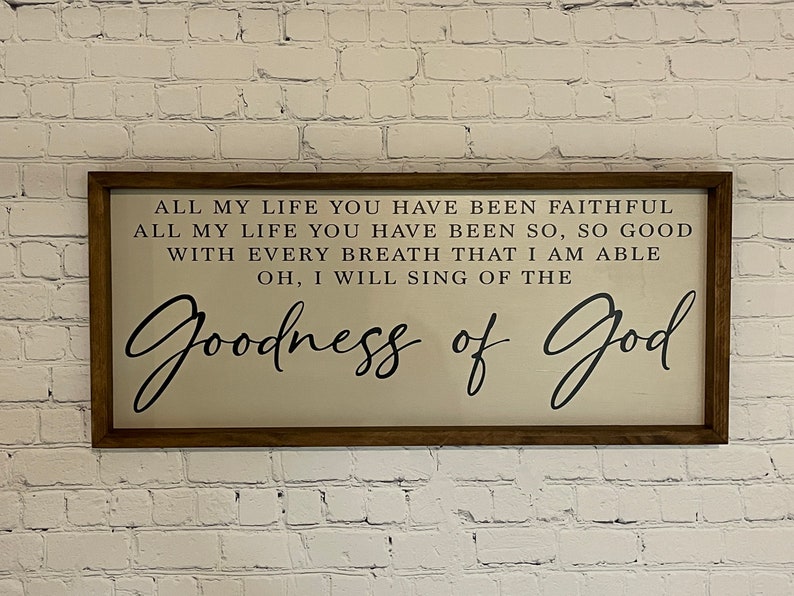 Christian Wall Decor Goodness of God Song Sign Song Lyrics - Etsy