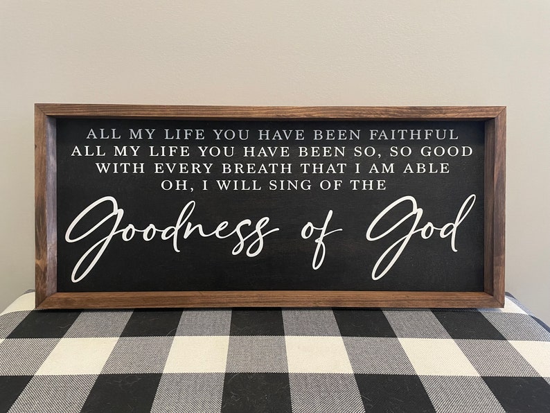 Christian Wall Decor Goodness of God Song Sign Song Lyrics - Etsy
