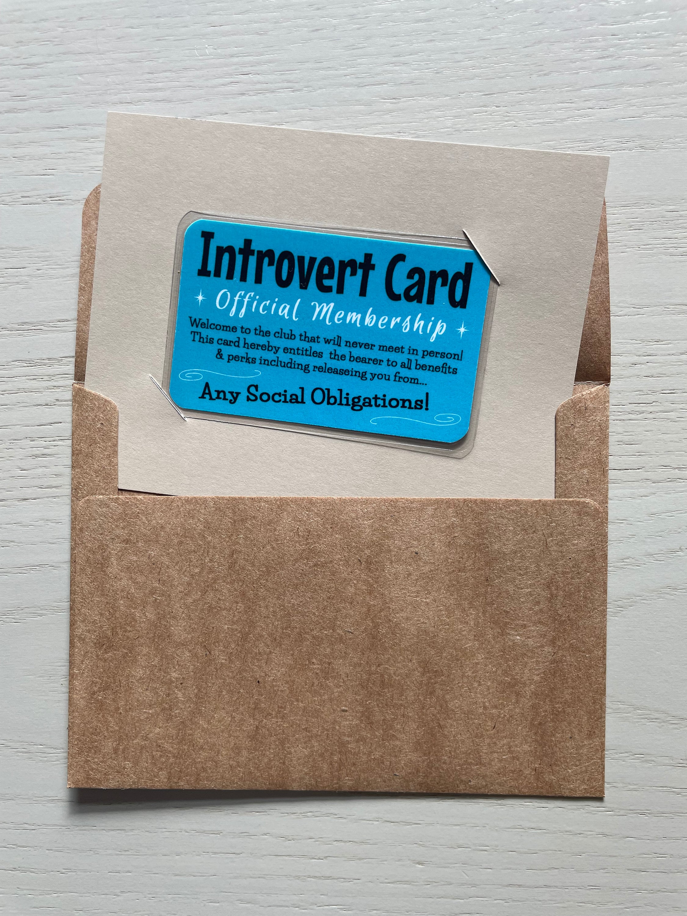 Funny Introvert Card, Wallet-sized, Introvert Gag Gift, Introvert Card ...