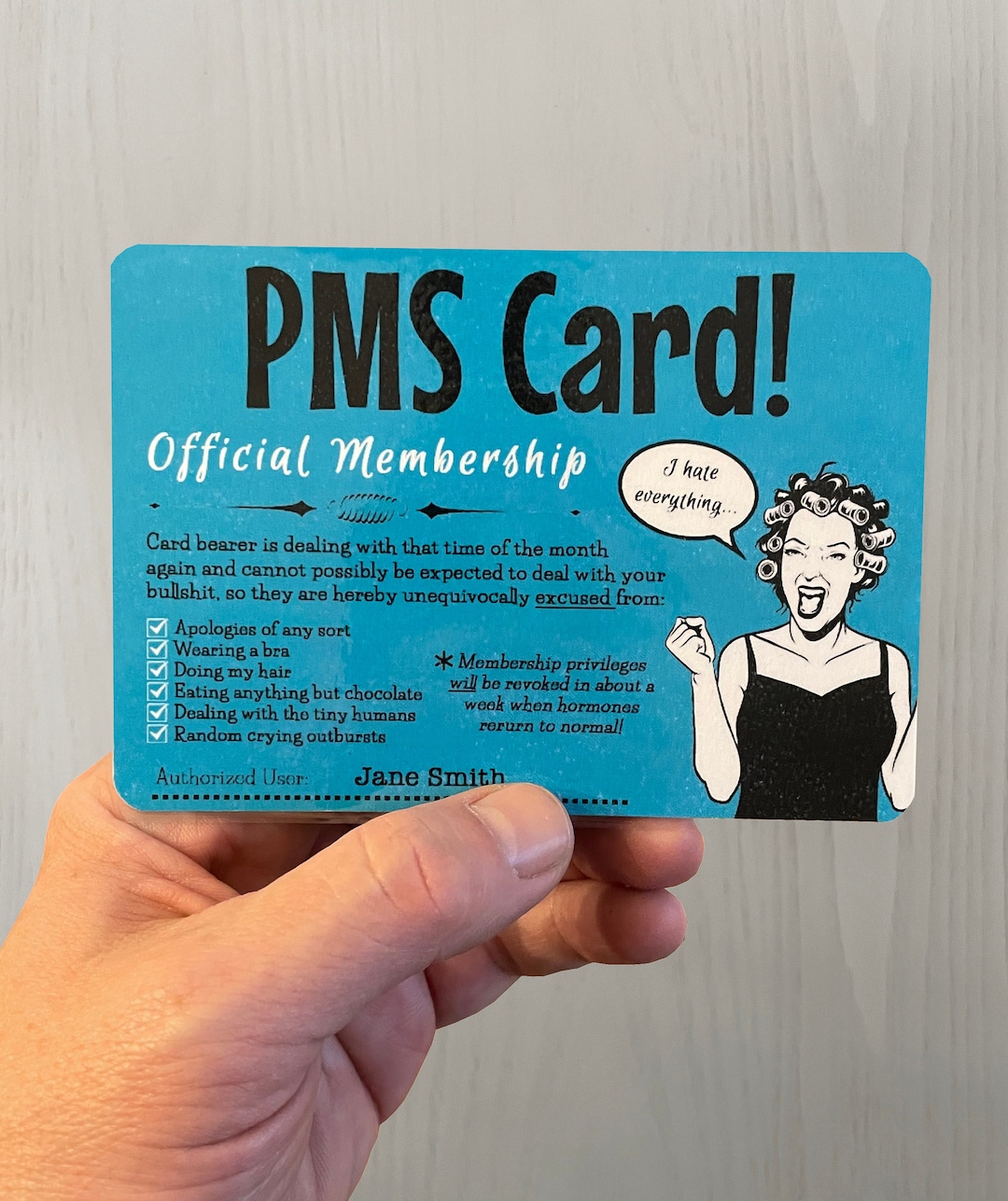 Funny PMS Card, Customizable, PMS Gag Gift, PMS Card - Etsy
