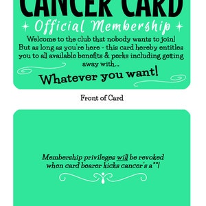 Funny Cancer Card: Wallet-sized Encouragement Gift - Etsy