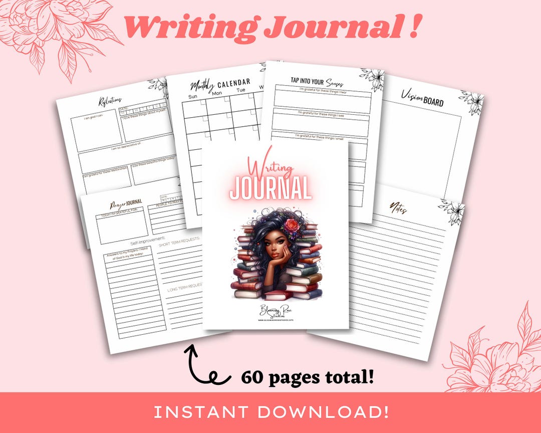Printable Writing Journal - Daily Reflection, Prayer, Gratitude and ...