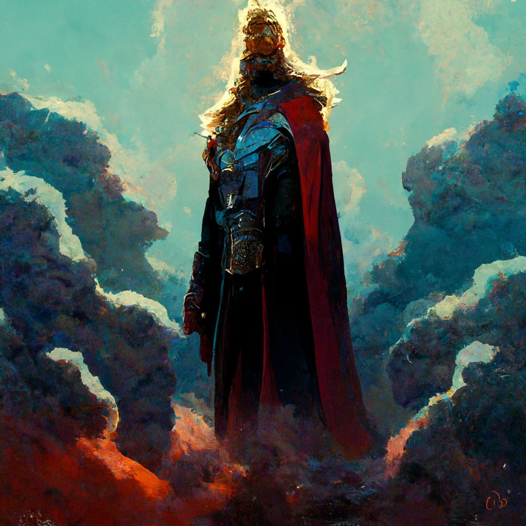 IN STOCK: God of Thunder Human/ai Hybrid Art Print or Gallery Wrapped ...