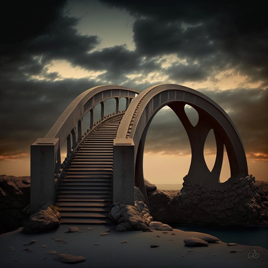 Bridge to Nothing 1 Human/ai Hybrid Art Print or Gallery Wrapped Canvas ...