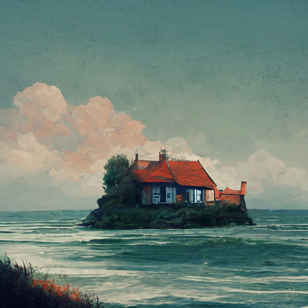 PRE-ORDER: Nope Island Calm - Human/ai Hybrid Art Print or Gallery ...
