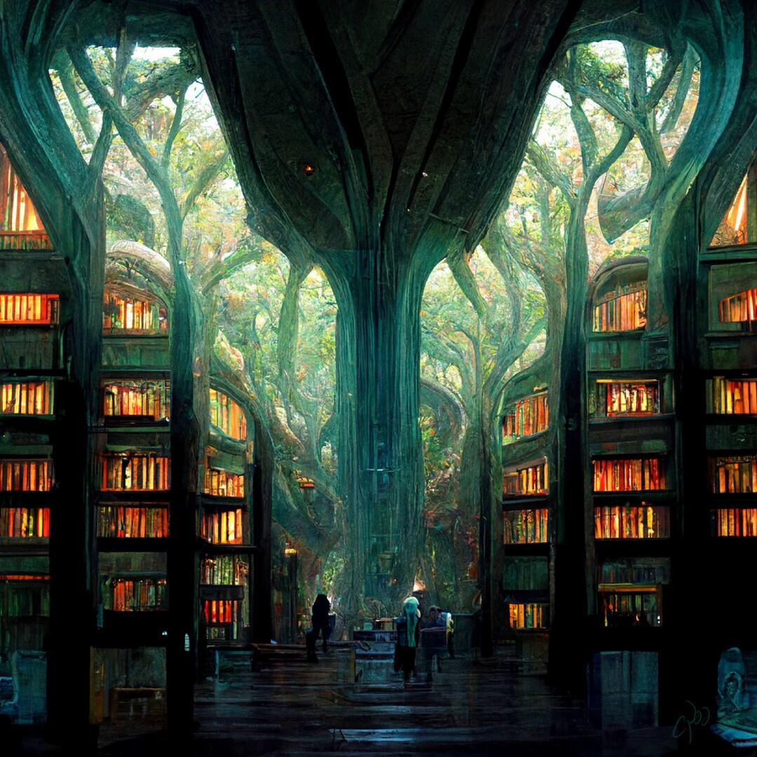 IN STOCK: Tolkien-inspired Library 6 Human/ai Hybrid Art Print or Gallery Wrapped Canvas - Etsy