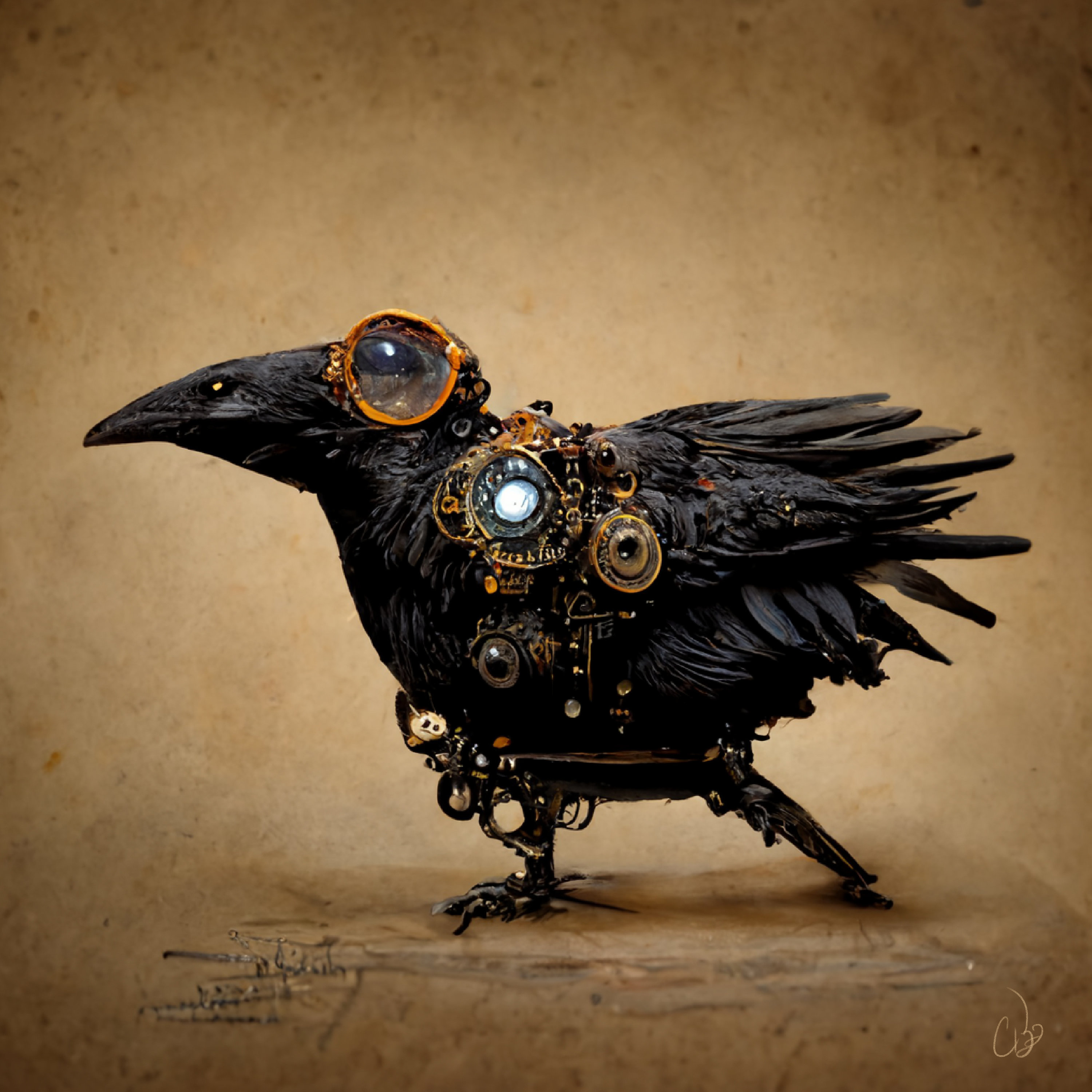 IN STOCK: Steampunk Raven 2 Human/ai Hybrid Art Print or Gallery ...