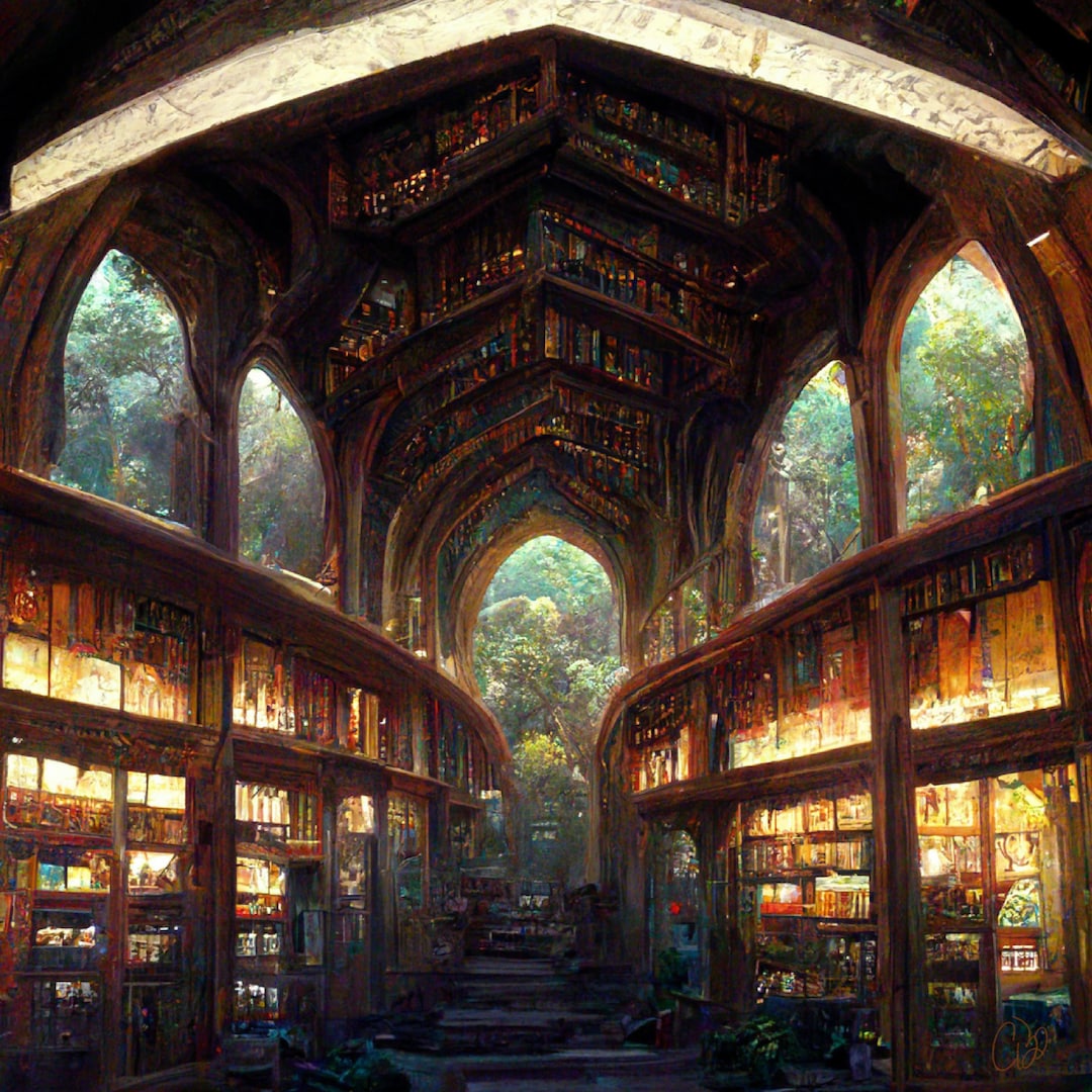 IN STOCK: Tolkien-inspired Library 2 - Human/ai Hybrid Art Print or ...