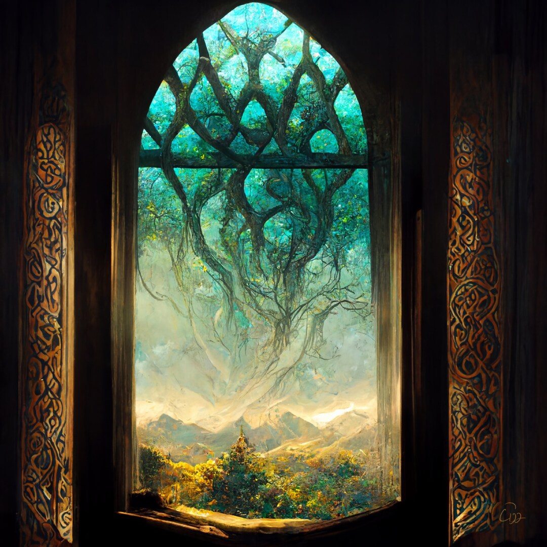 IN STOCK: Tolkien-inspired Window L-1 Human/ai Hybrid Art Print or Gallery Wrapped Canvas. - Etsy