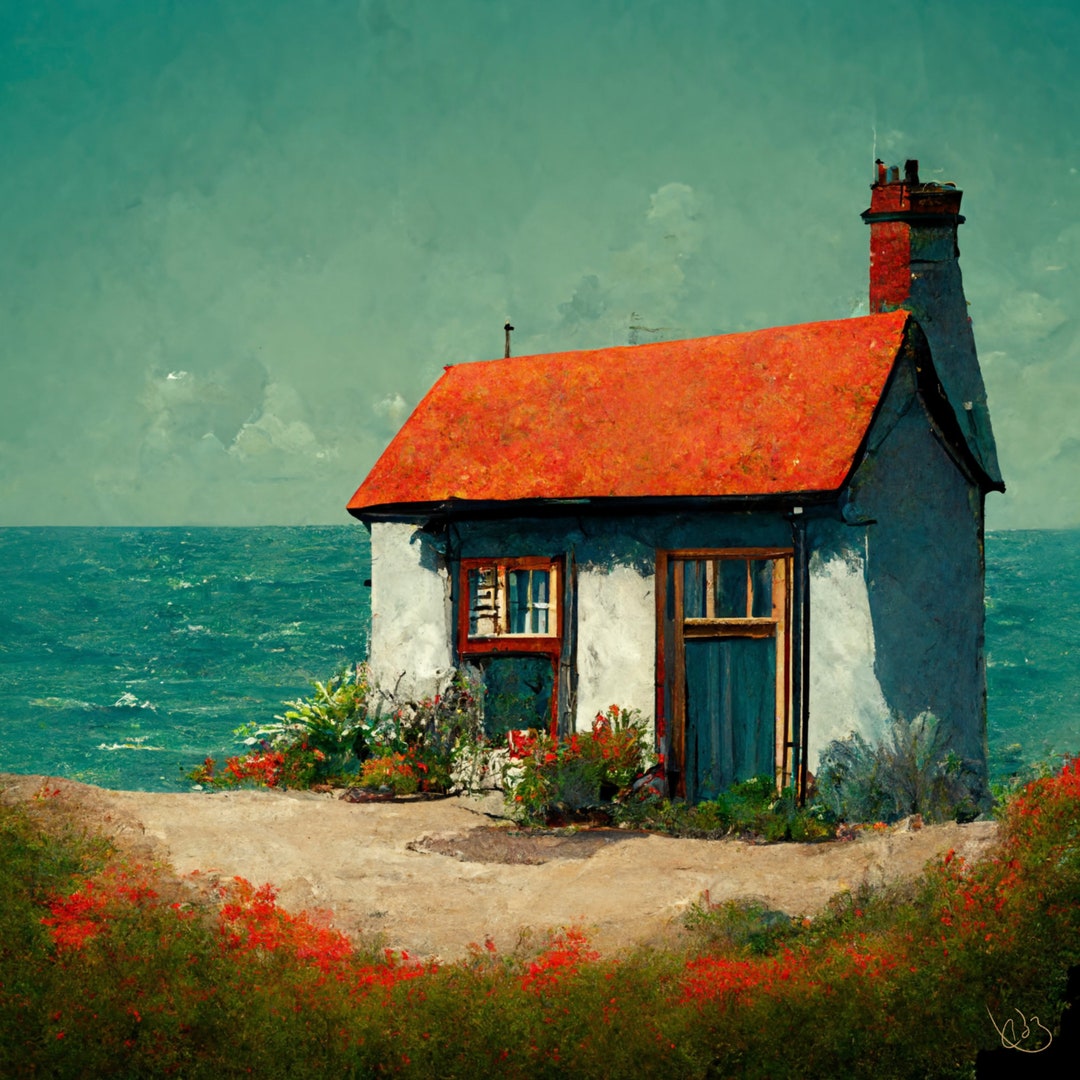 PRE-ORDER: Seaside Cottage 3 - Human/ai Hybrid Art Print or Gallery ...