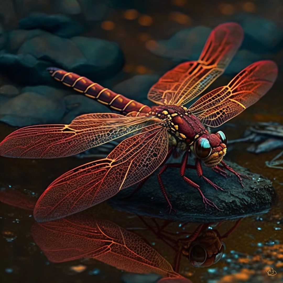 PRE-ORDER: Dragonfly R2 - Human/ai Hybrid Art Print or Gallery Wrapped ...