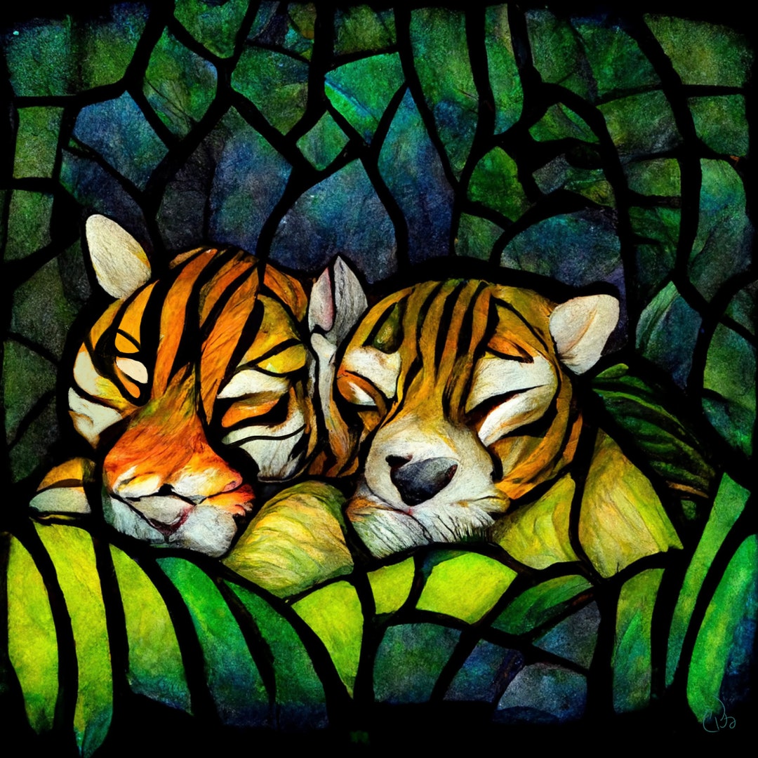 IN STOCK: Tiger and Cub Human/ai Hybrid Art Print or Gallery Wrapped ...