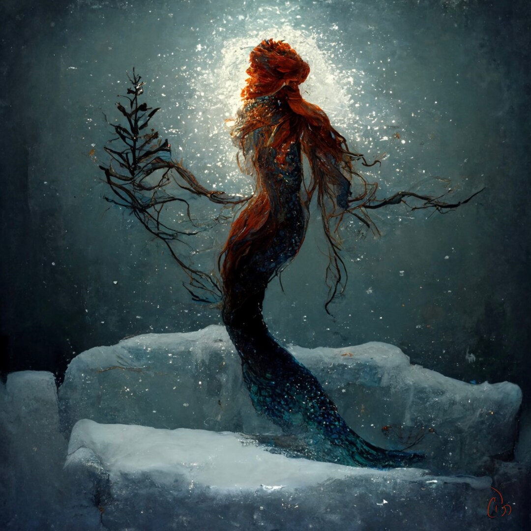 Solstice Mermaid Human/ai Hybrid Art Print or Gallery Wrapped Canvas - Etsy