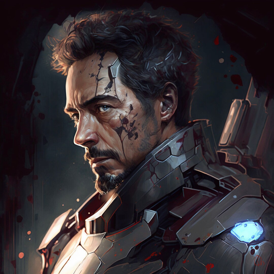 IN STOCK: Marvel-inspired Tony Stark 1 - Human/ai Hybrid Art Print or ...