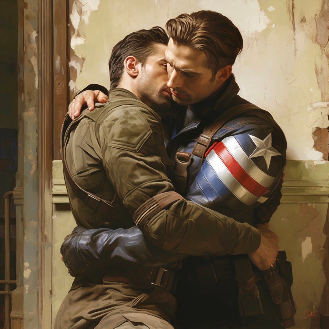 IN STOCK: Marvel-inspired Steve Rogers and Bucky Barnes, "finding Shelter" - Human/ai Hybrid Art ...