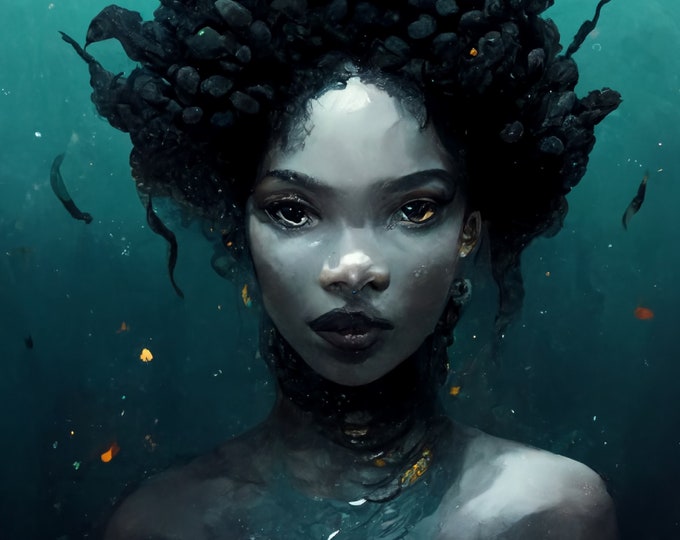 PRE-ORDER: Mermaid 1 - Human/ai Hybrid Art Print or Gallery Wrapped ...