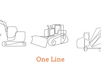 One Line Art Construction - Etsy