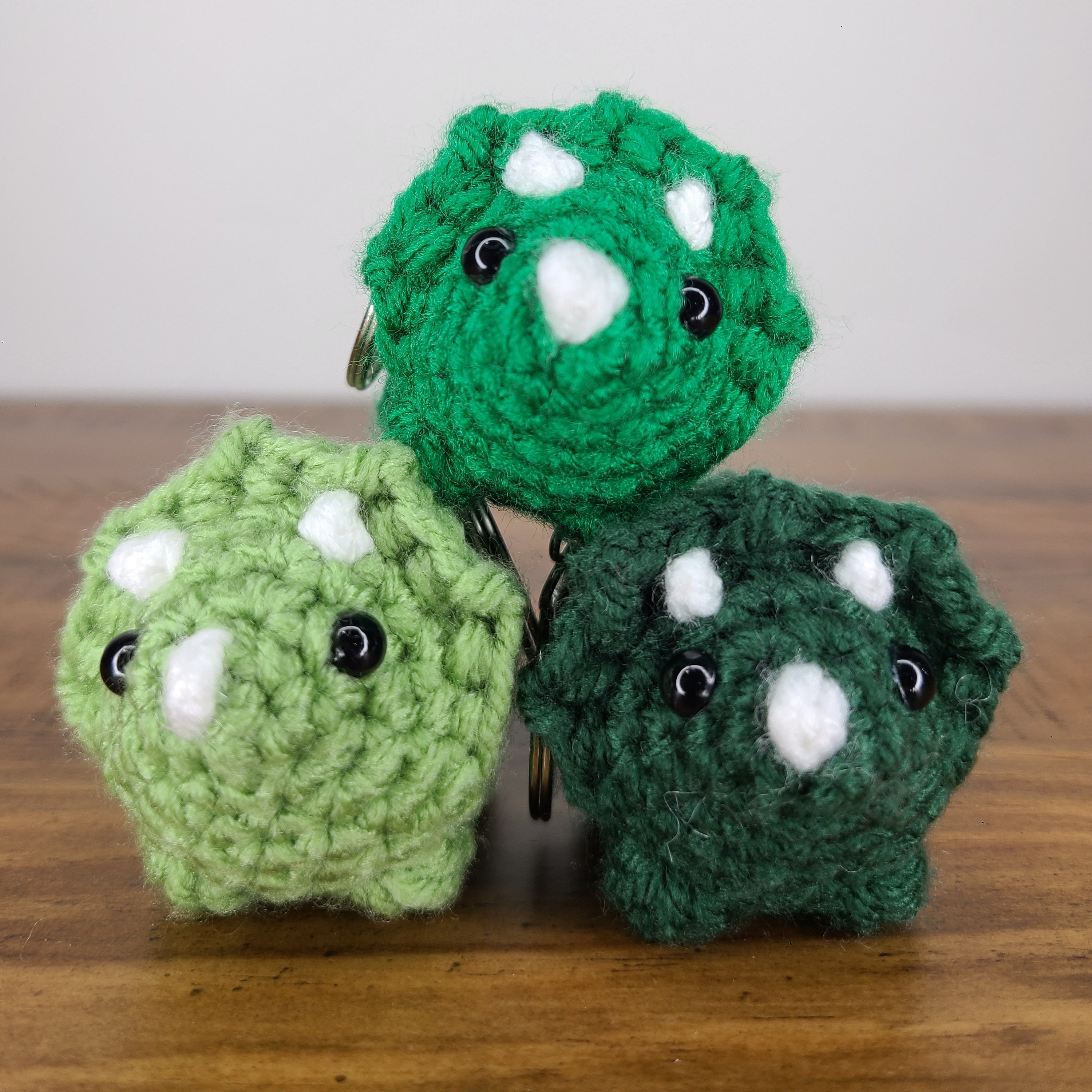 Dinosaur Keychain Crochet Triceratops Keychain Handmade Amigurumi ...