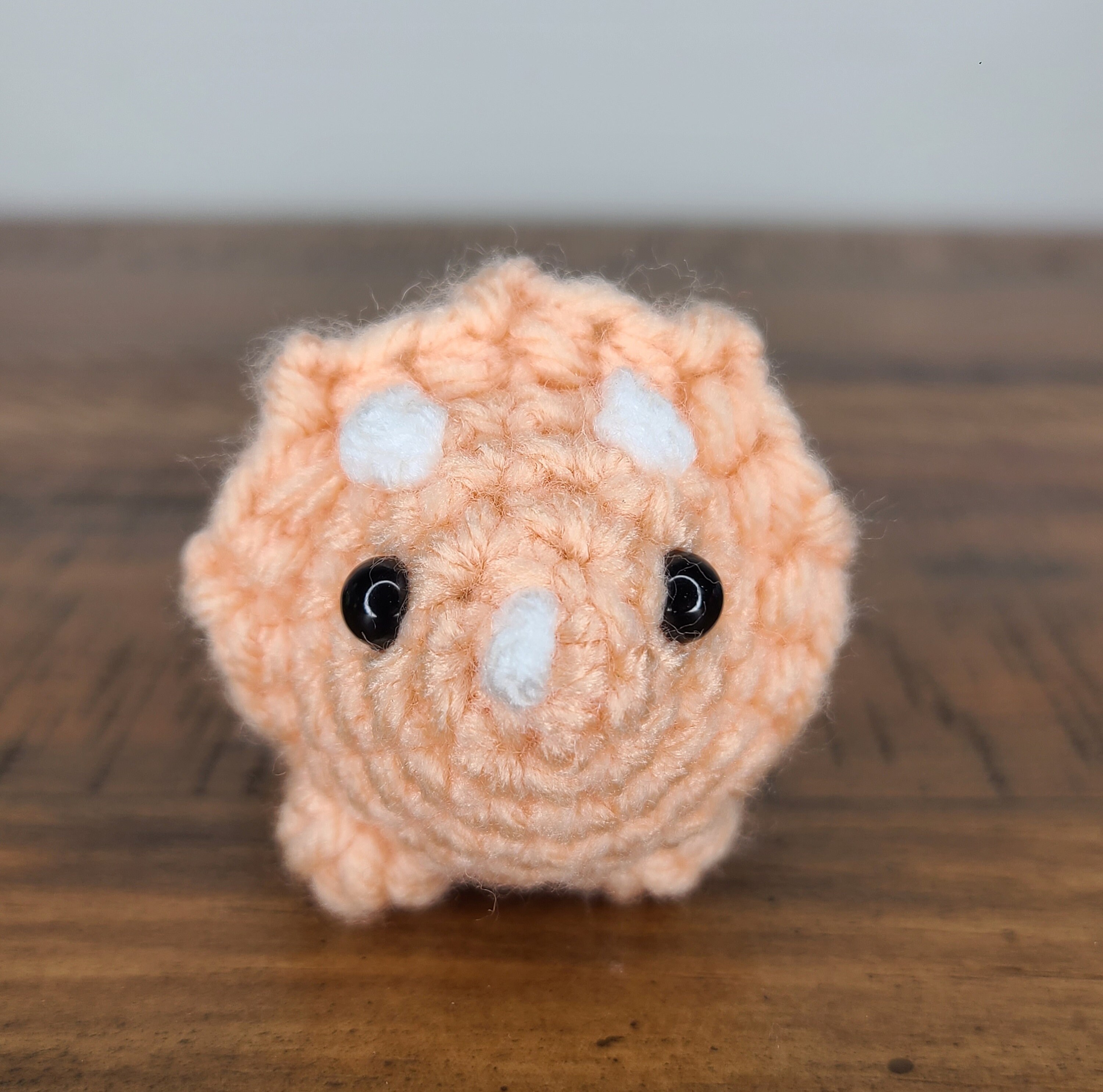 Dinosaur Keychain Crochet Triceratops Keychain Handmade Amigurumi ...