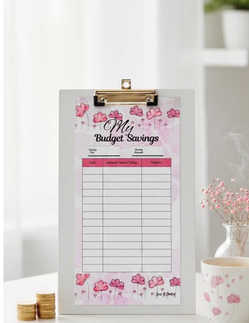 Savings Tracker Printable | Budget Planner - Etsy