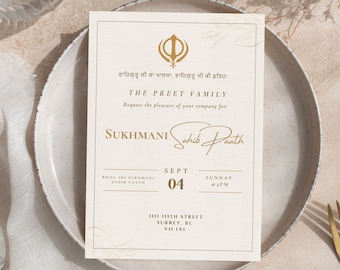 Sukhmani Sahib Paath Invitation for Wedding Anniversary, Digital Sikh ...