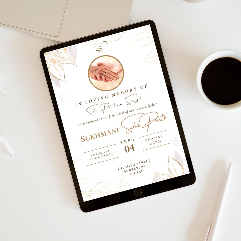 Sikh Funeral/barsi Invitation | Digital Invitation | DIY - Etsy