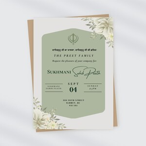 Sukhmani Sahib Paath Invitation | Sikh Invitations | Digital, Editable ...