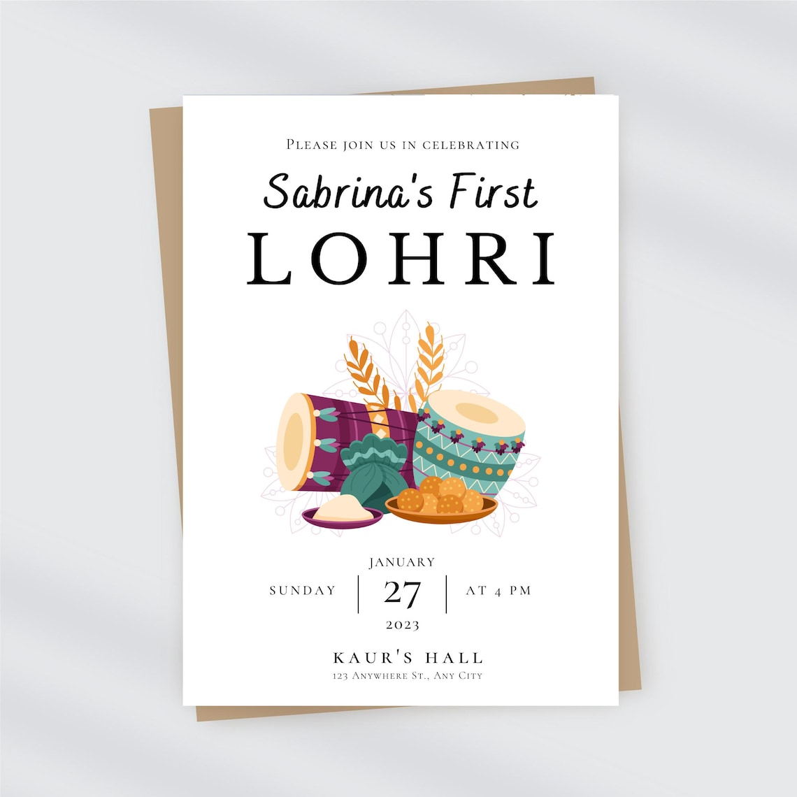 Lohri Invitation Lohri Celebration Editable DIY Digital Download ...