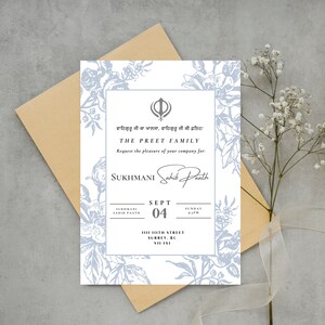 Sukhmani Sahib Paath Invitation | Sikh Invitations | Digital, Editable ...