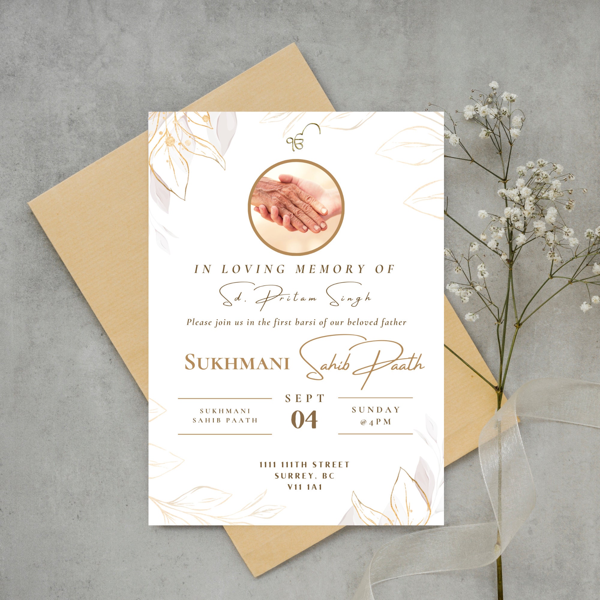 Sikh Funeral/barsi Invitation | Digital Invitation | DIY - Etsy