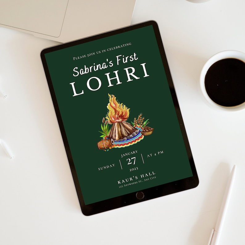 Lohri Invitation | Lohri Celebration | Editable DIY | Digital Download ...