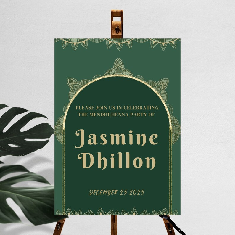 Henna/mendhi Welcome Sign | Sikh Welcome Sign | Indian Welcome Sign ...