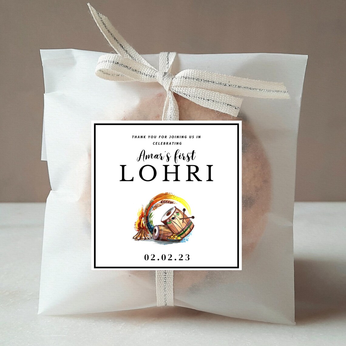 Lohri Printable Stickers / Tags | Square Stickers OR Tags | Editable ...