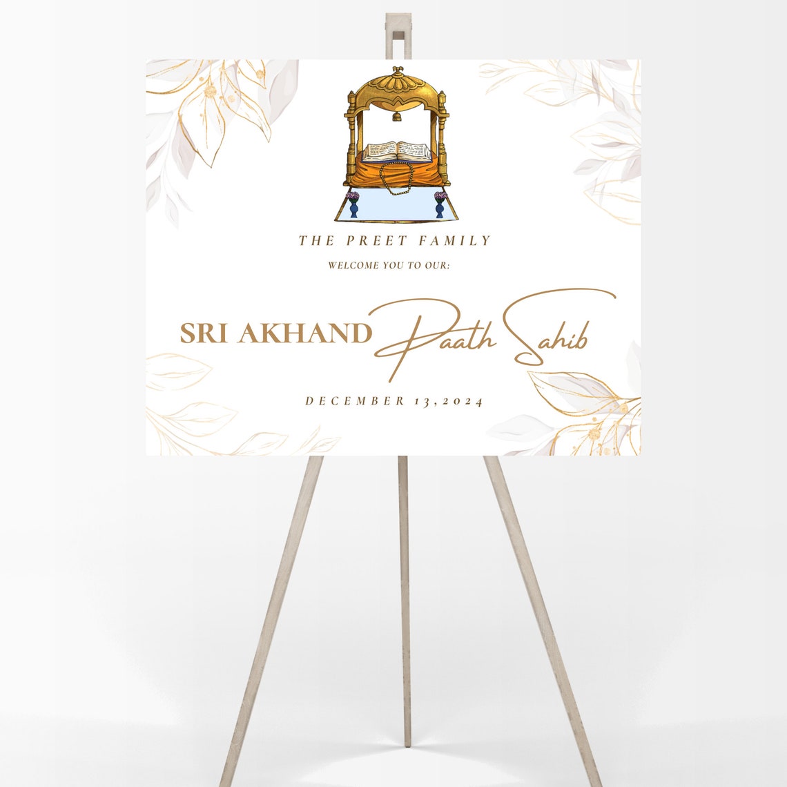 Blue Sri Akhand Paath Welcome Sign | Sikh Welcome Sign | Digital ...